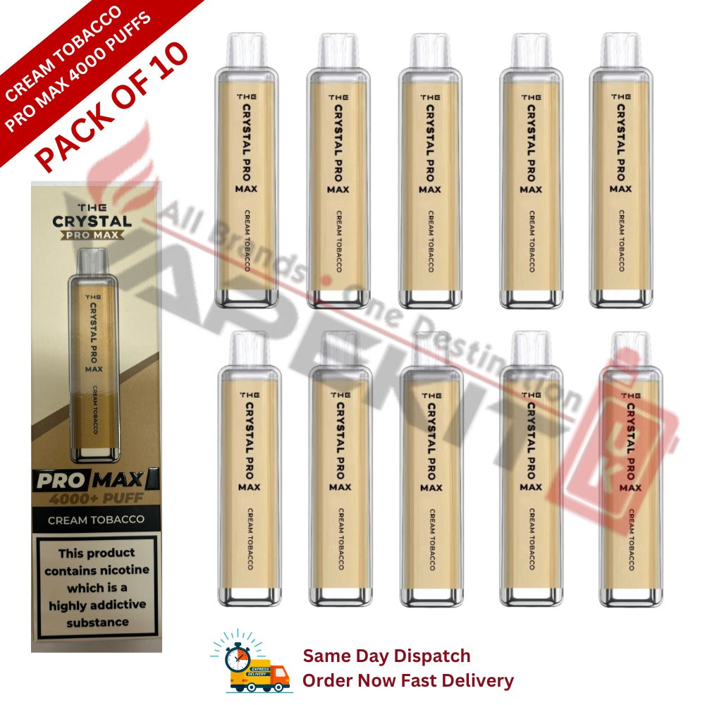 Cream Tobacco Crystal Pro Max Bar 4000 Puffs