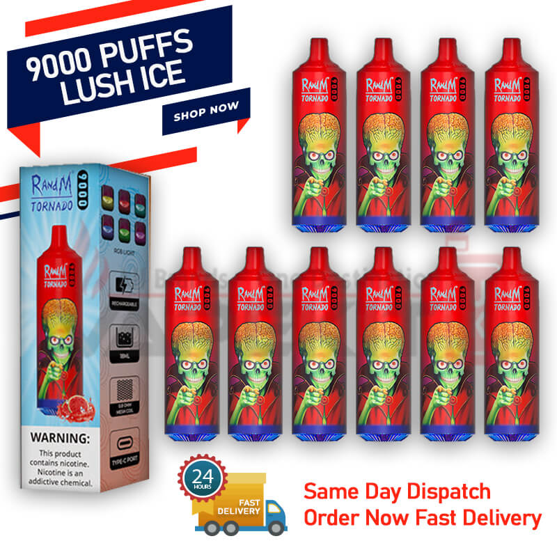 Randm Tornado Lush Ice 9000 Puff Bar 10 Pack- £73.95