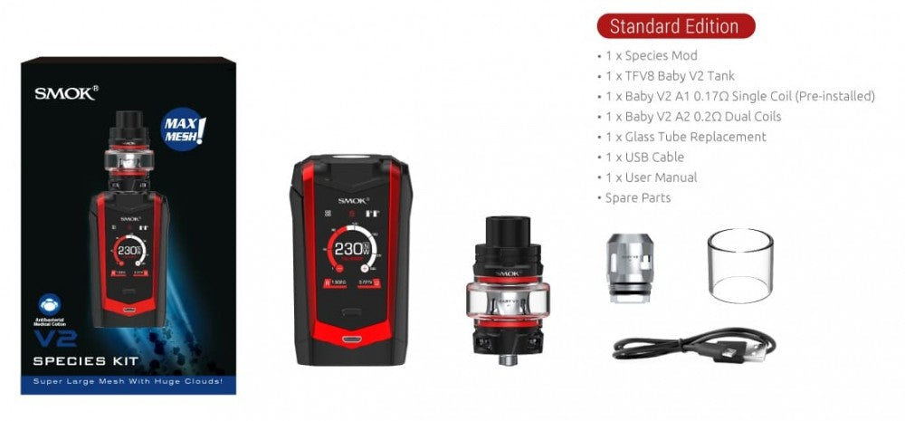 Smok Species Kit (Touch Screen TFV8 Baby V2 Tank Vape Kit)
